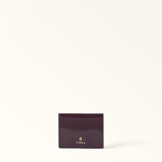 Furla Camelia Kompaktes Portemonnaie S Winter Bloom Violett Lackiertes Strukturiertes Ares Leder Damen