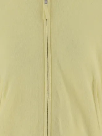Allude Womens Wool And Cashmere Knit With Hood Yellow Virgin Knitwear Sweater