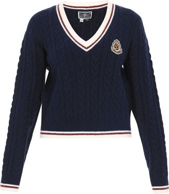 Dreimaster Dreimaster Pullover Frauen Marineblau Offwhite Weinrot