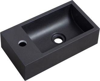 Badplaats Vasque &agrave; poser Angela 40 x 22 cm - Noir - Vasque pour meuble fon