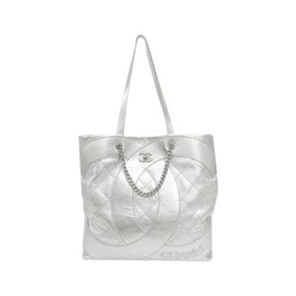 Chanel Pre-owned Metallic Calf Shoulder Bag - - Pre-owned - Damen - Grau - ONE SIZE