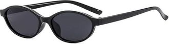 Generic Lunettes De Soleil Ovales À Petite Monture For Femme, Idéales For Les Vacances, La Plage, Les Sports De Plein Air Et Les Fêtes(Black)