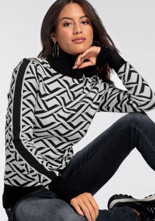 Melrose Rollkragenpullover mit Jacquard-Muster