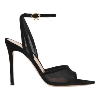 Gianvito Rossi Schwarze Wildleder Stoff Abs&auml;tze - - Shoes - Damen - Schwarzk - 38 1/2 EU