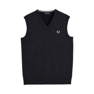 Fred Perry V-neck Strickware - - Knitwear - Herren - Schwarzk - S