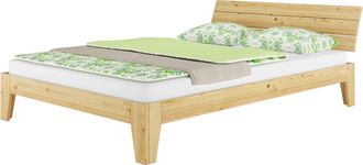 Erst-Holz Futonbett Kiefer massiv Doppelbett Ehebett Bettrahmen 140x220 Überlänge mit Rollrost 60.62-14-220
