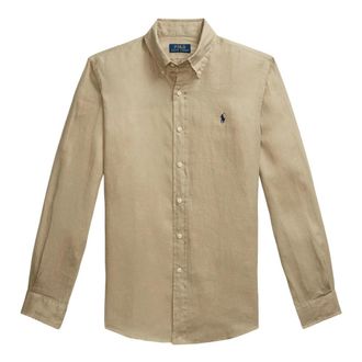 Ralph Lauren Classic Fit Leinenhemd - - Shirts - Herren - Beige - M