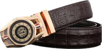 Generic Ceinture &agrave; cliquet pour hommes Style classique R&eacute;tro Dragon Boucle &agrave; cliquet Ceinture en cuir pour hommes Ceinture sculpt&eacute;e Ceinture d&eacute;contract&eacute;e Busi