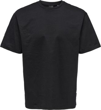 Only & Sons Herren Rundhals T-Shirt ONSFRED - Relaxed Fit S-XXL Schwarz Weiss, Größe:XXL, Farbe:Black 22022532