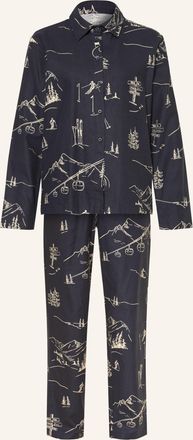 Schiesser Schlafanzug X-Mas Aus Flanell blau