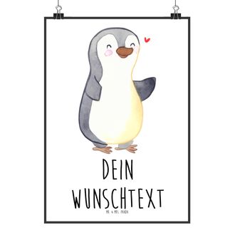 Mr. & Mrs. Panda Wandposter Pinguin Amputation DIN A3 - Personalisierte Geschenke, Personalisiertes Bild, Armamputation, Poster, Selbst Gestalten, mit Namen