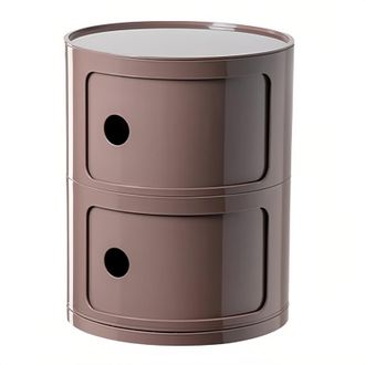 Generic Runder Nachttisch Mit Schubladen 2/3/4 Etagen - Moderner Beistelltisch, Kunststoff Aufbewahrungsschrank Mit Schiebetüren Für Schlafzimmer, Wohnzimmer,