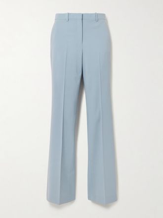 Theory Pantalon Droit En Laine M&eacute;lang&eacute;e - Bleu