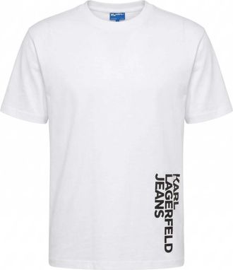 Karl Lagerfeld Reg Vertical Logo T-Shirt - - Tops - Herren - Wei&szlig; - S