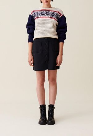 Claudie Pierlot Pull maille motifs col rond