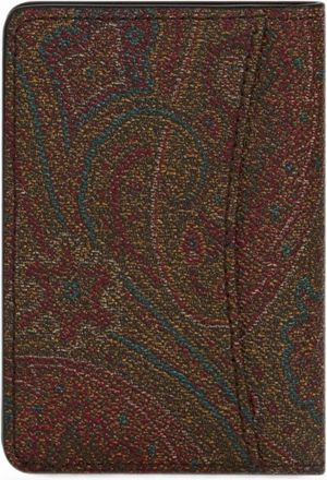 Etro Paisley Jacquard Card Case - Brown