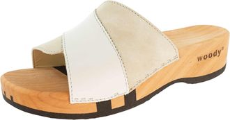 Woody Damen Lucy Clog Pantolette, Weiss-Creme, Größe 36
