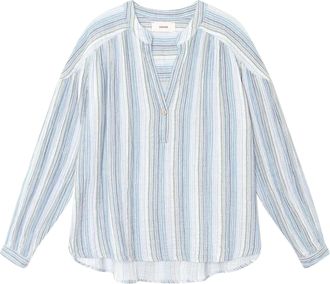 Xirena Blouse Alina Rayures Gaze de Coton Xirena