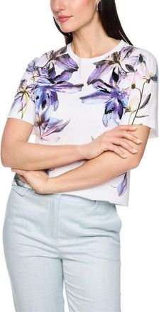 Marc Cain T-Shirt Serene Hues Premium Damenmode mit Lilienprint, locker geschnitten