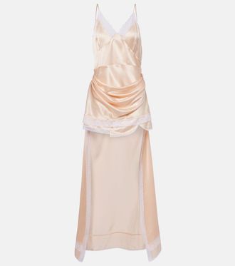 Magda Butrym Slipdress aus Seidensatin mit Spitze