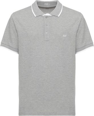 Fay Homme, Tops, Gris, Taille: 2XL Polo Piqu&eacute; Stretch