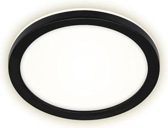 Briloner Leuchten - Lampe dext&eacute;rieur &agrave; LED, applique murale dext&eacute;rieur avec effet de r&eacute;tro-&eacute;clairage, 8 Watt, 1.200 Lumen, 4.000 Kelvin, Blanc/Noir, Ronde, &Oslash; 2