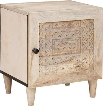 vidaXL Table de chevet Beige 40 x 33 x 46 cm bois de manguier massif vidaXL