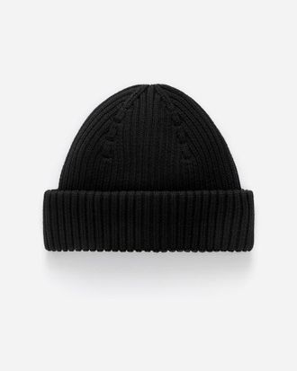 Arket Gerippte Baumwoll-Beanie -Schwarz