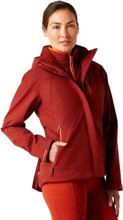 Ariat Womens Coastal Waterproof Jacket Long Sleeve in Fired Brick, Size X-Small, by Ariat