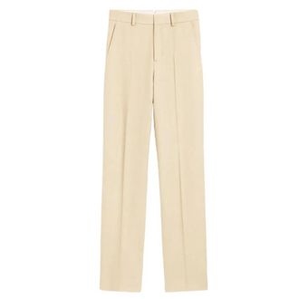 Ami Wollflanellhose mit weitem Bein - - Trousers - Damen - Beige - XS
