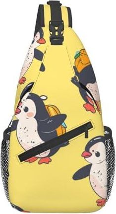 Generic Sac &agrave; dos &agrave; bandouli&egrave;re pour homme Motif pingouin Jaune