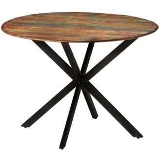 vidaXL Esstisch &Oslash;110x78 cm Altholz Massiv und Stahl - Vidaxl