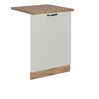 Vicco Geschirrsp&uuml;lblende R-Line, Geschirrsp&uuml;ler Frontt&uuml;r, Wei&szlig; Landhaus, 60 cm, AP Eiche