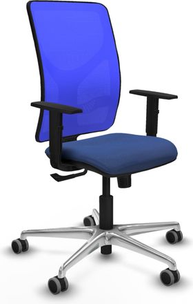 Piqueras y Crespo Gepolsterter B&uuml;rostuhl mit 1D-Armlehnen, h&ouml;henverstellbare Lendenwirbelst&uuml;tze, ausgestattet mit 3 Positionen und Schneideschaum, Blau/Marineblau