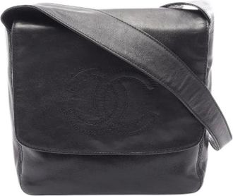 Chanel Sac bandouli&egrave;re Pre-owned Coco Mark en cuir dagneau - Femme - Pre-owned - Noir - Taille: ONE Size