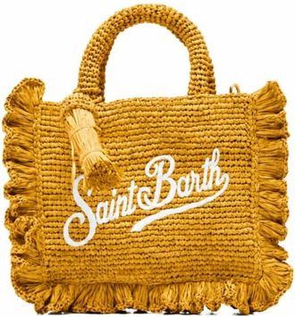 Saint Barth Femme, Sacs, Jaune, Taille: ONE Size Sac &agrave; main en raphia