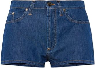 Versace Femme, Shorts, Bleu, Taille: W26 Chambray Denim Mini Shorts