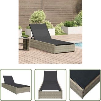 vidaXL Sonnenliege - Sonnenliege Beige 200,5 x 70 x 75 cm Poly-Rattan