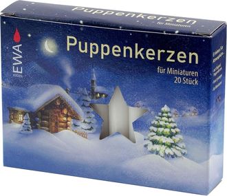 Rudolphs Schatzkiste Zubehör Puppenlichter weiß 20 Stück BxHxT 1x7x1cm NEU Holzpyramide Tischdekoration Dekoration Weihnachten Wärmespiel Lichter Figur Edelholz Seiffen Er