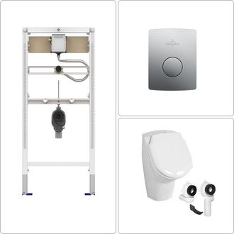 Villeroy & Boch Villeroy&boch - bb Urinal mit Urinaldeckel & villeroy&boch Zubeh&ouml;r, chrom matt