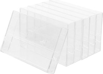 BESPORTBLE 6 Stück Pack Transparente Kassettenboxen aus Hochtransparentem Kunststoff Kassettenhalter für Standard Musikkassetten Zur Sicheren Aufbewahrung und Or