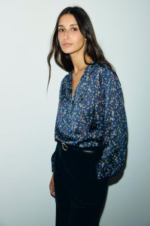 Gerard Darel Blouse &agrave; fleurs champ&ecirc;tres - LOLITA - Marine