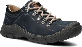 Nagaba Chaussures de randonnée Masculin - véritable, avec lacets - Chaussures en cuir à semelle antidérapante - Modèle 455 - Bleu marine - 48