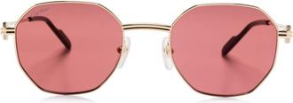Cartier Sonnenbrille mit achteckigem Gestell - Gold