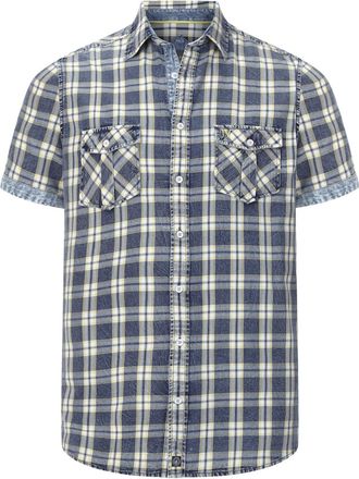 Jan Vanderstorm Herren Kurzarmhemd Leidulf blau, XL - 43/44