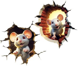 Holibanna 2stücke Wandtattoo Mauseloch Wandsticker Für Kinderzimmer Und Wohnzimmer Abnehmbar Und Selbstklebend Dekorative Wanddekoration