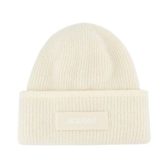Jacquemus Femme, Accessoires, Blanc, Taille: ONE Size The Gros Grain Beanie