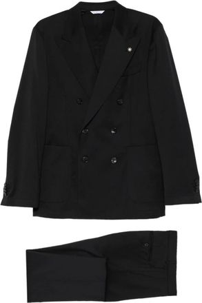 Manuel Ritz Homme, Costumes, Noir, Taille: S Costume crois&eacute;