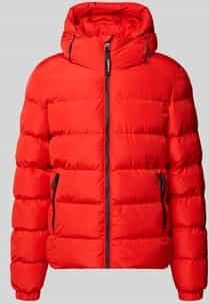 Superdry Steppjacke mit Label-Stitching und Kapuze