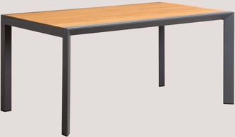 Sklum Archer Classic Gartentisch aus Eukalyptusholz und Aluminium Grau Graphit 160x90 cm